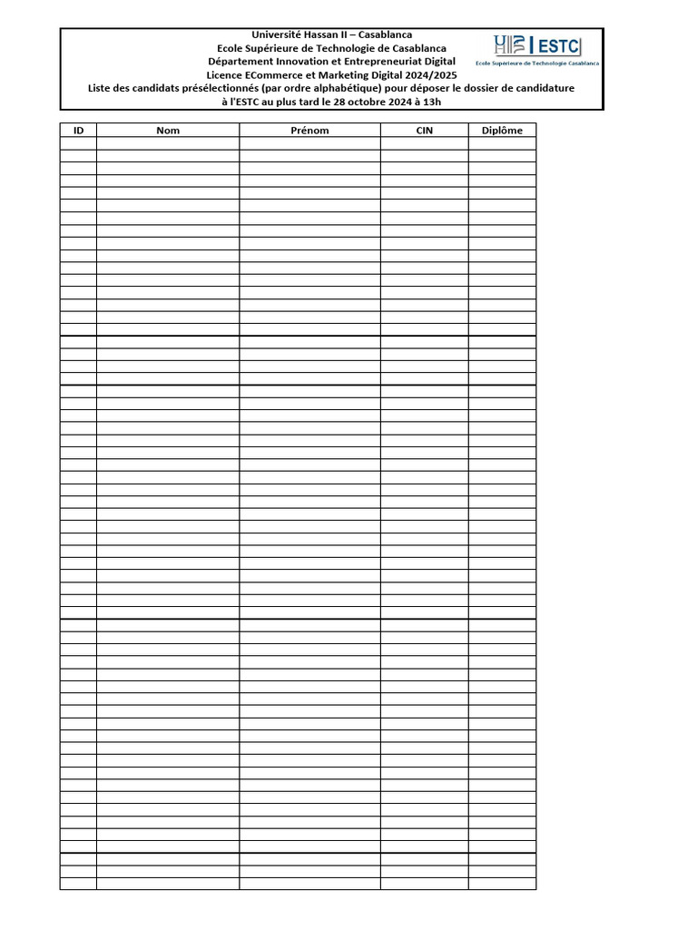 Liste Préselection LECMN 24 25 | PDF