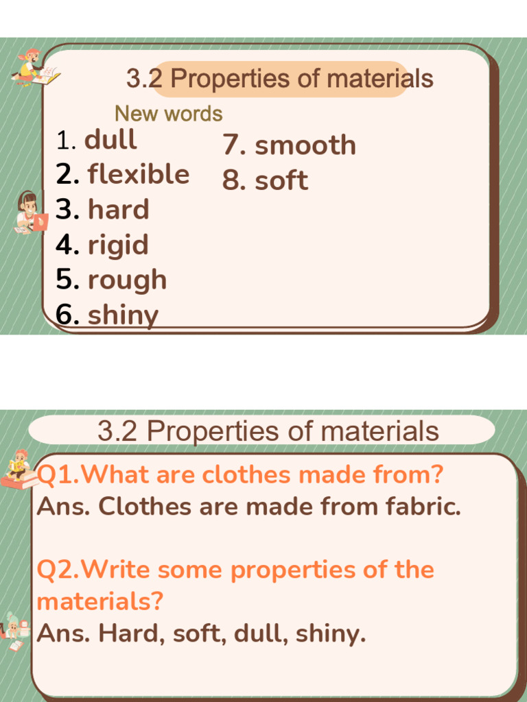 3.2 Properties of Materials (New Words, QAns) . | PDF