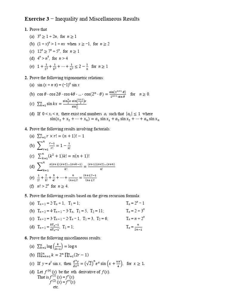 Mathematical Induction BT Miscellaneous | PDF | Mathematical Logic ... Mathematical Induction BT Miscellaneous | PDF | Mathematical Logic ...