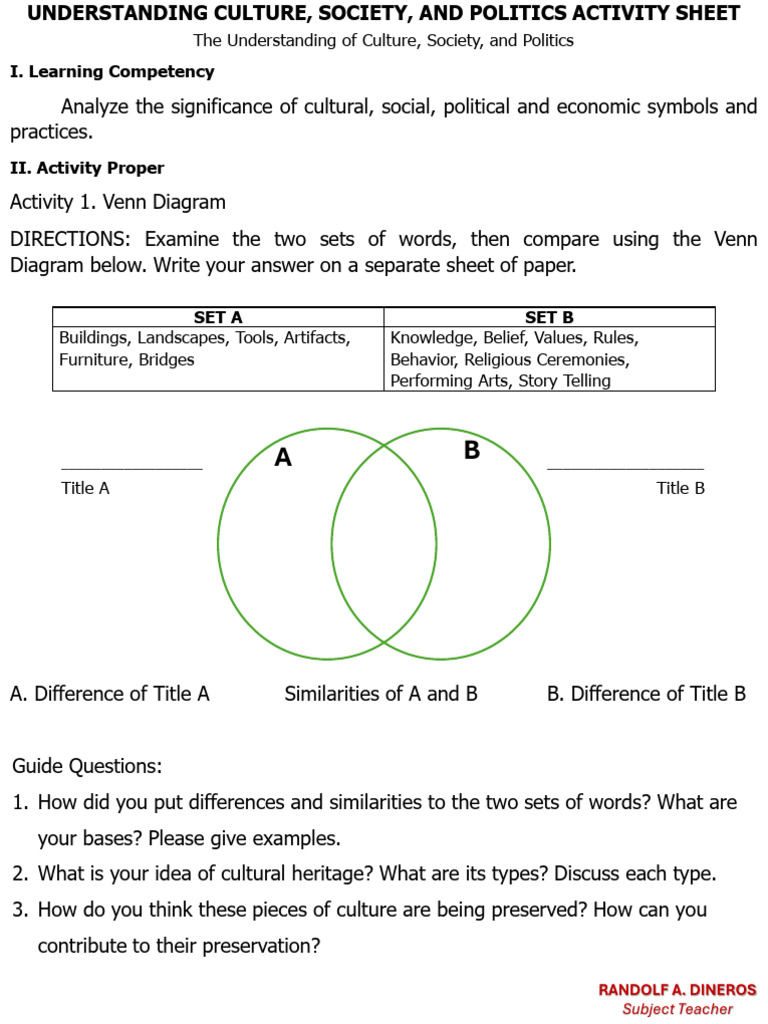 Week 4 Activity Sheet | PDF | Society | Essays