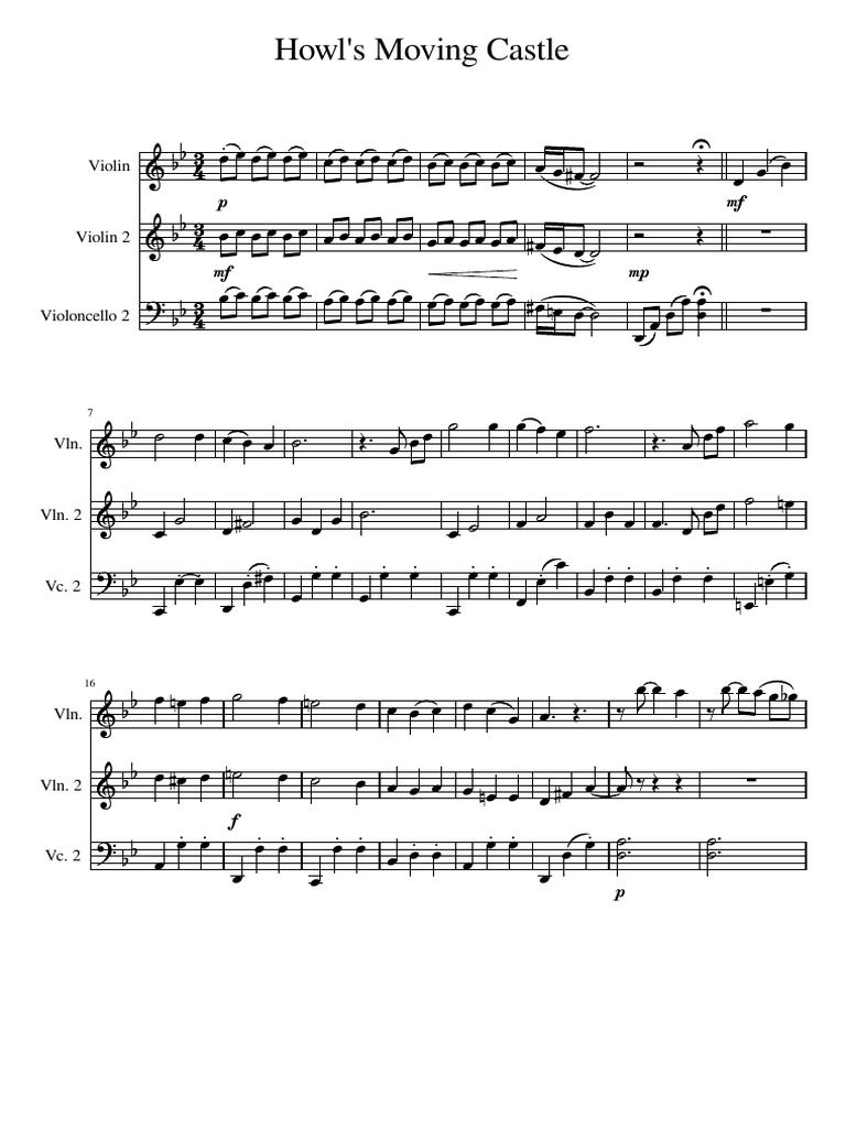 Merry-Go-Round of Life Joe Hisaishi Howls Moving Castle 2 Violins and ...