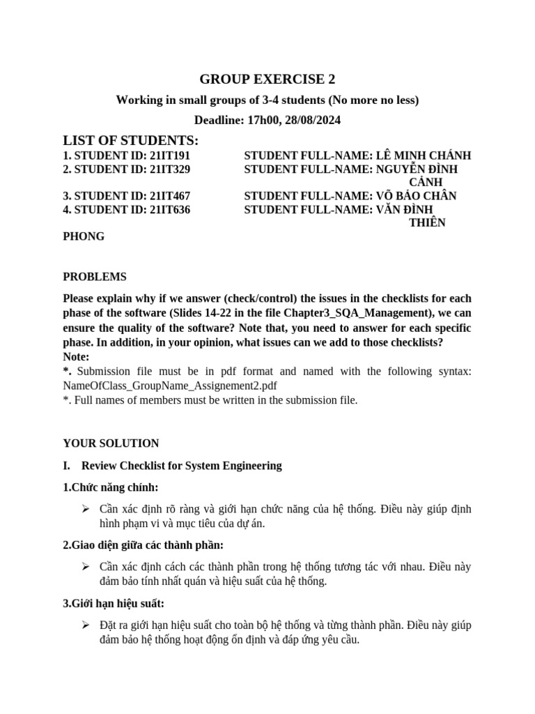 ĐB&KTPM Group3C EXERCISE2 | PDF