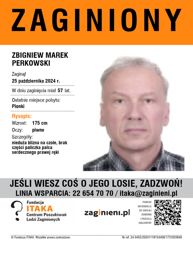 Zaginiony - ZBIGNIEW - MAREK - PERKOWSKI - PLAKAT20241118 | PDF