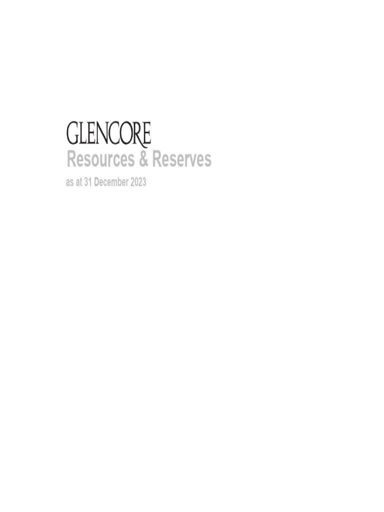 2023 Glencore Resources & Reserves Report | PDF | Ore | Mining