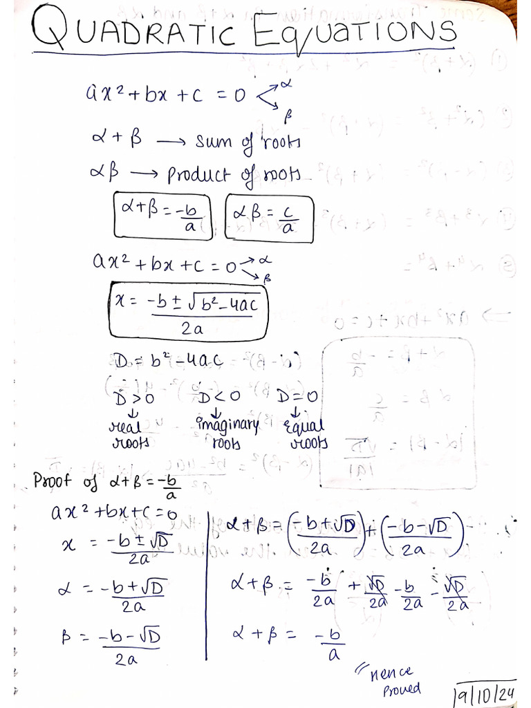 Quadratic Equations | PDF
