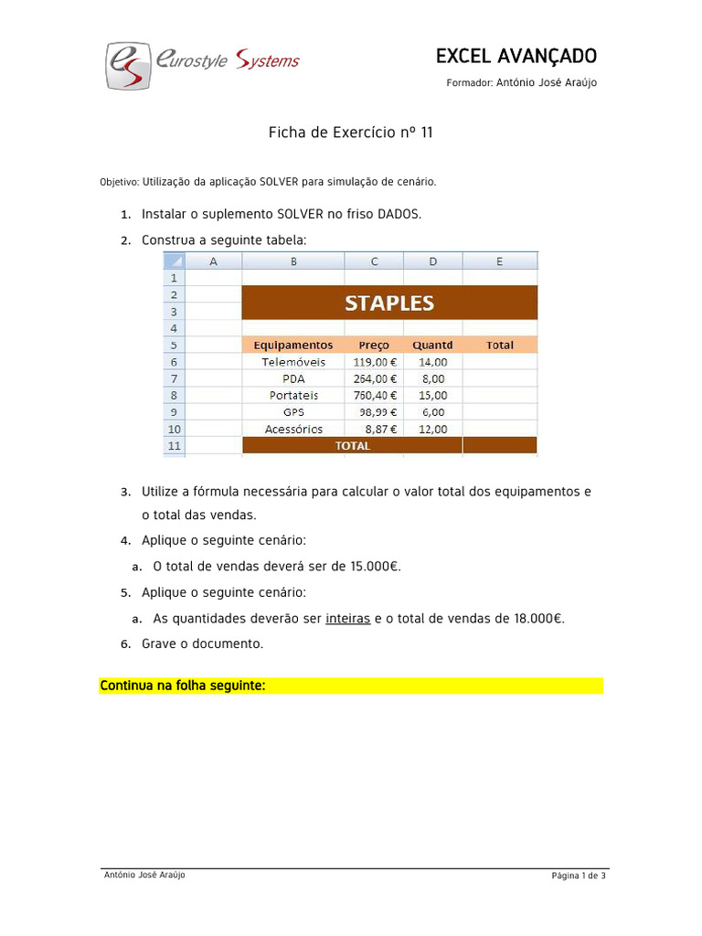 Exercicio 11 Excel Av Solver | PDF