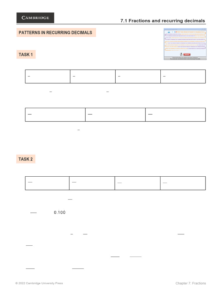 Patterns in Recurring Decimals | PDF | Decimal | Lexicology