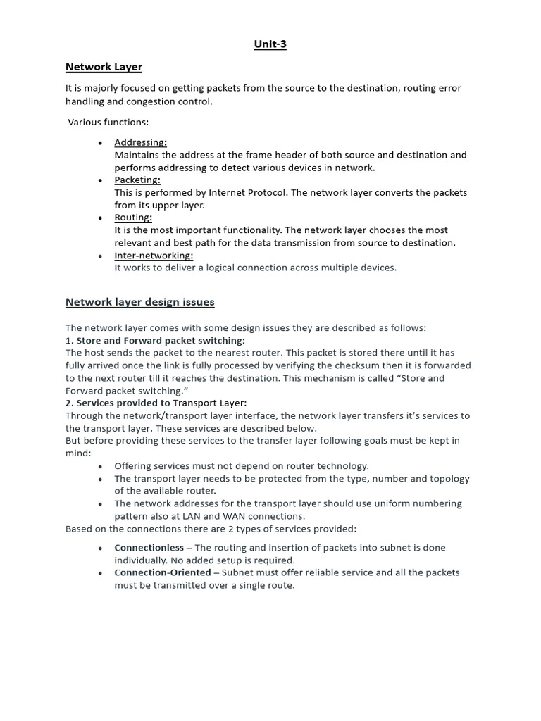 Unit-3 CN | PDF | Computer Network | Internet Protocols