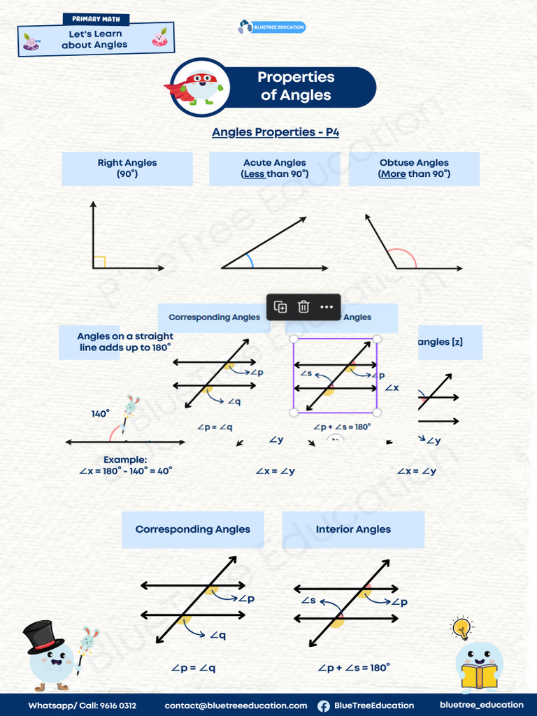 Primary Math Angles Geometry A4 Cheatsheet | PDF