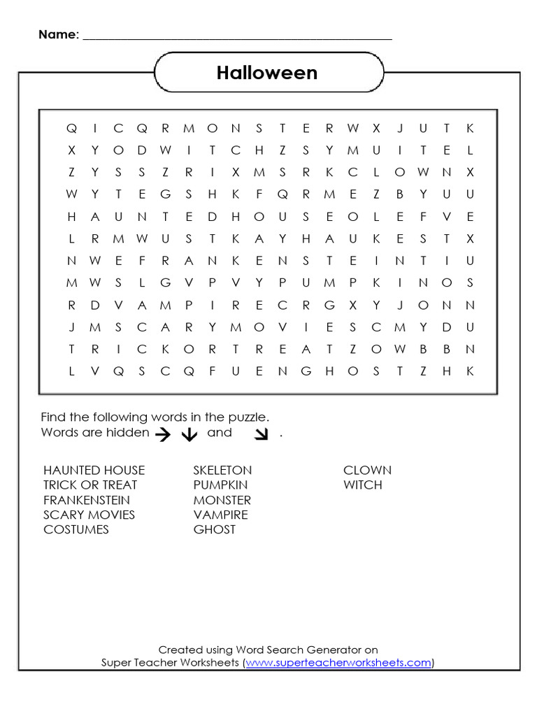 Halloween Word Search Puzzle Guide | PDF