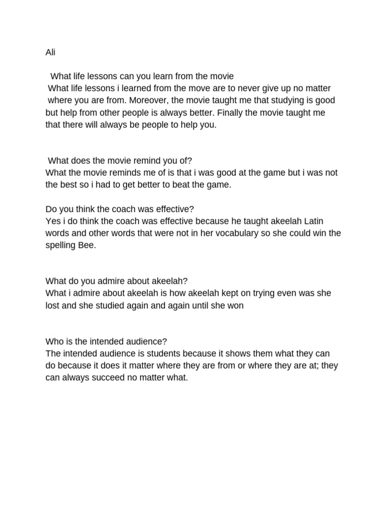 Akeelah and The Bee | PDF