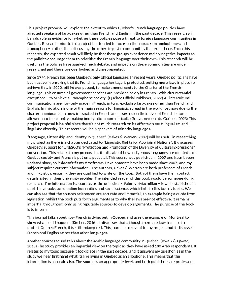 Impact of Quebec's Language Policies | PDF | French Language | Quebec