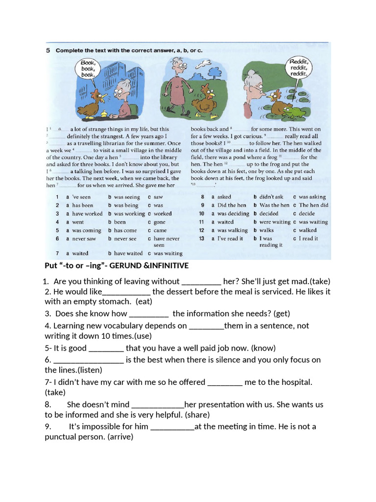 Gerunds and Infinitives Practice Exercises | PDF