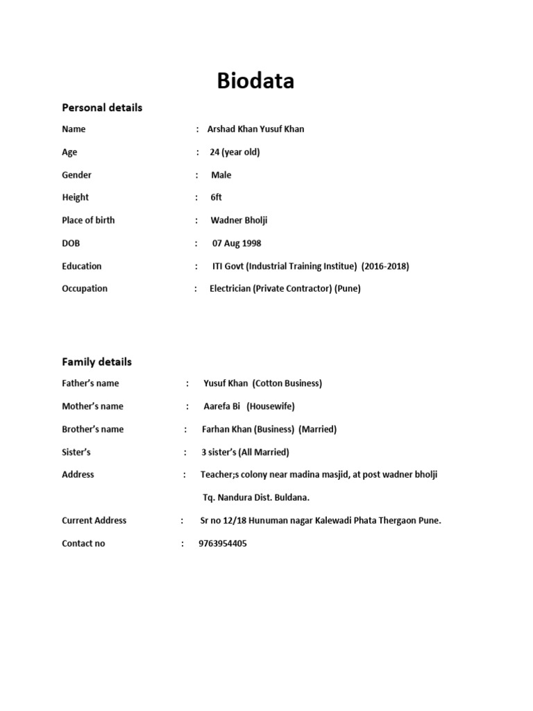 Arshad Bio Edit PDF | PDF