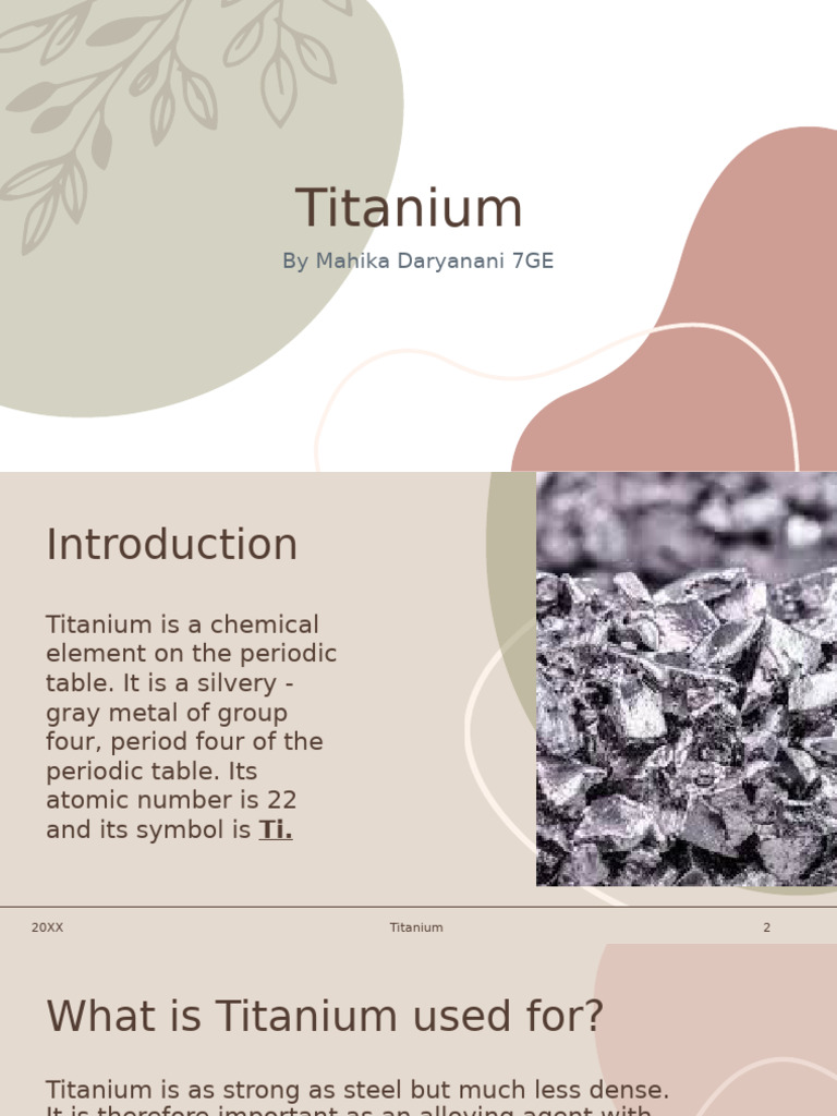 Titanium | PDF | Science & Mathematics | Technology & Engineering