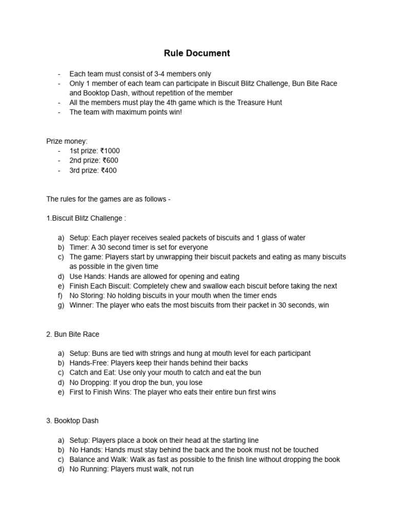 Fun Team Games and Rules | PDF | Sports & Recreation | Home & Garden