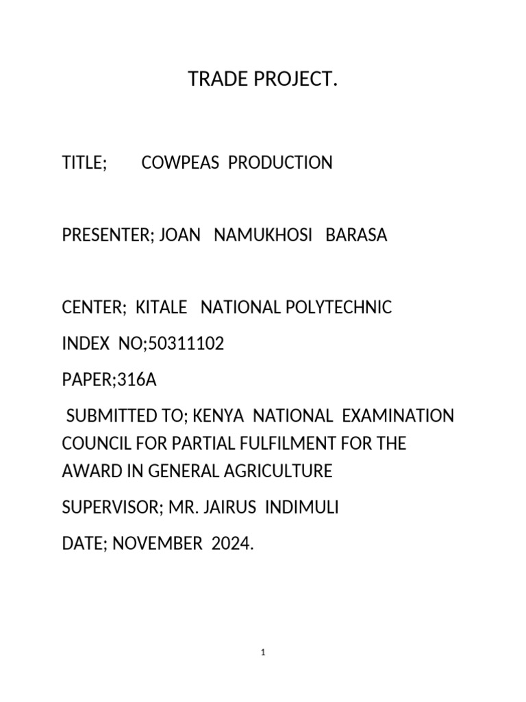 TRADE PROJECT | PDF | Weed | Legume