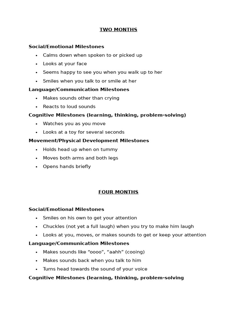 CDC milestones | PDF | Communication | Toys