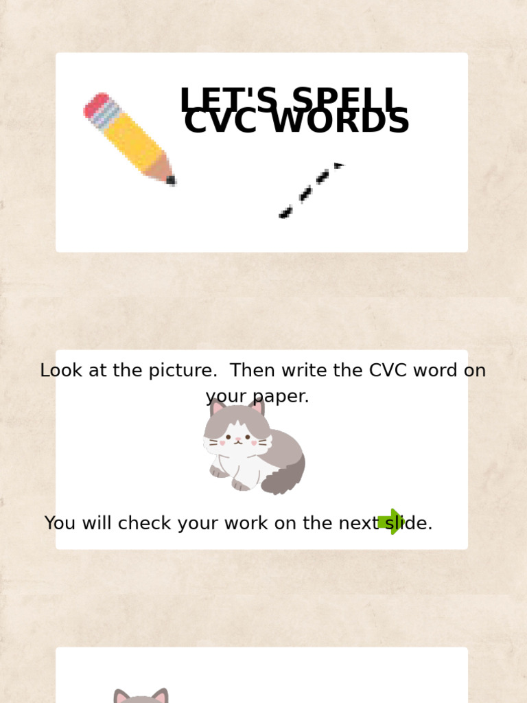 Colorful Illustrative CVC Words Activity Education Presentation ...