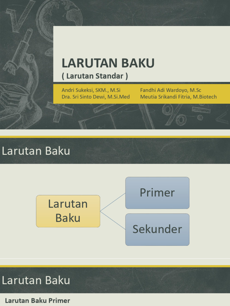 Larutan Baku Primer Dan Sekunder Pdf Sains And Matematika
