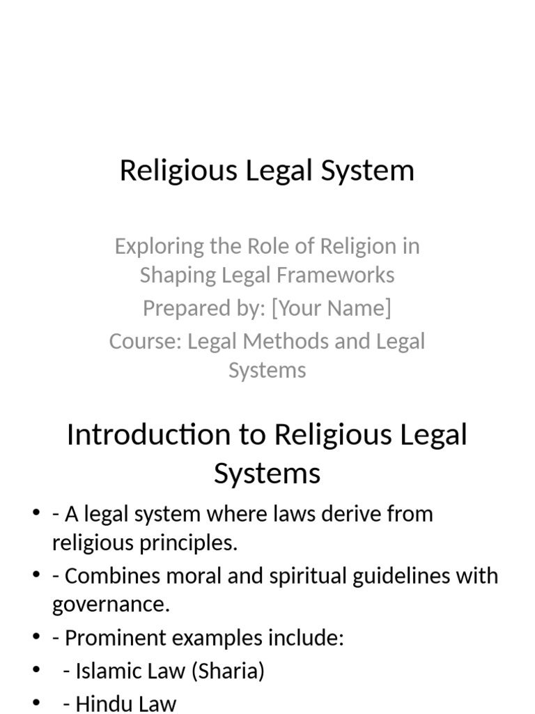 Religious Legal System | PDF