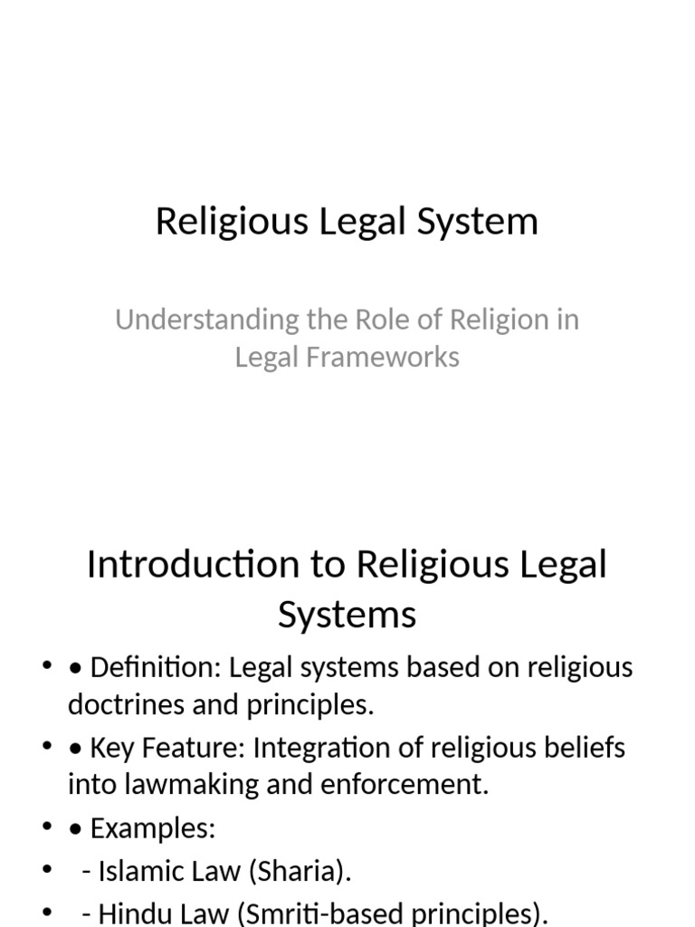 Religious Legal System Presentation | PDF | Politics | Social Science
