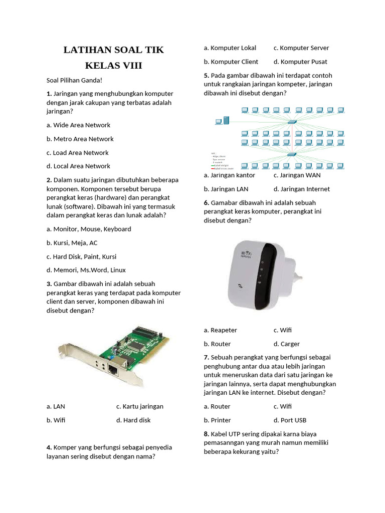 Latihan Soal Tik Kelas 8 | PDF