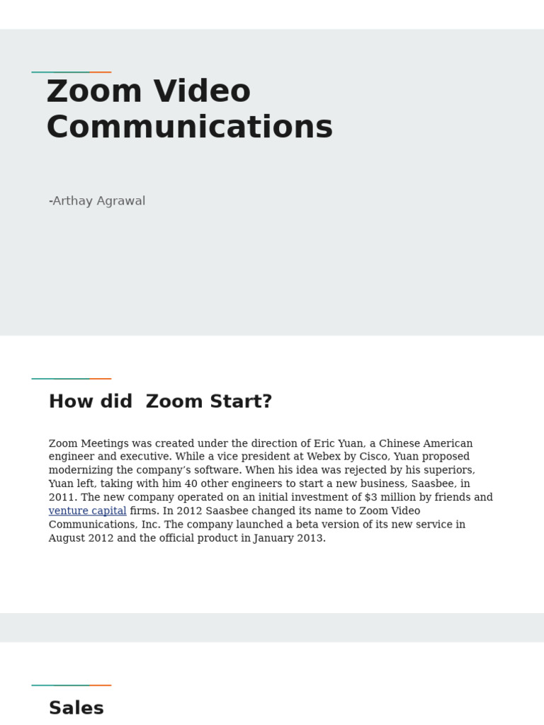 Zoom Video Communications Overview | PDF | Subscription Business Model ...