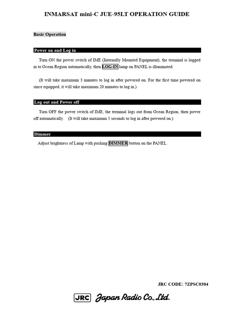 304-LRIT JRC JUE-95LT Operation Manual 21-1-2009 | PDF | Manufactured ...