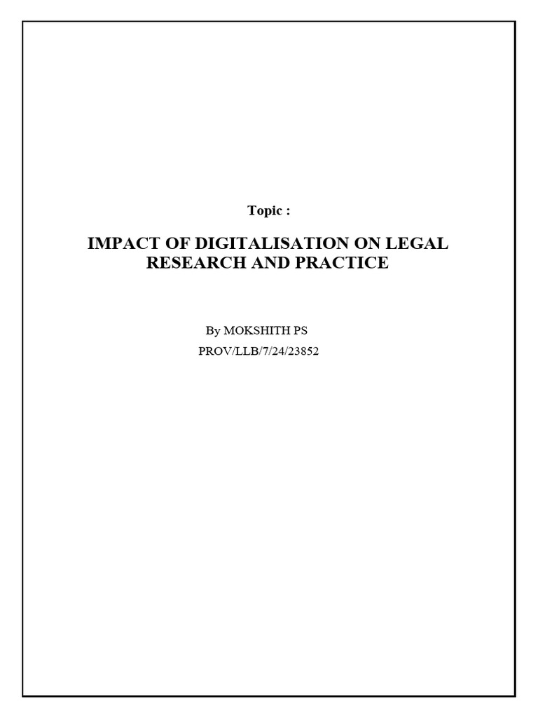 Digitalization's Impact on Legal Practice | PDF | Computer Security ...