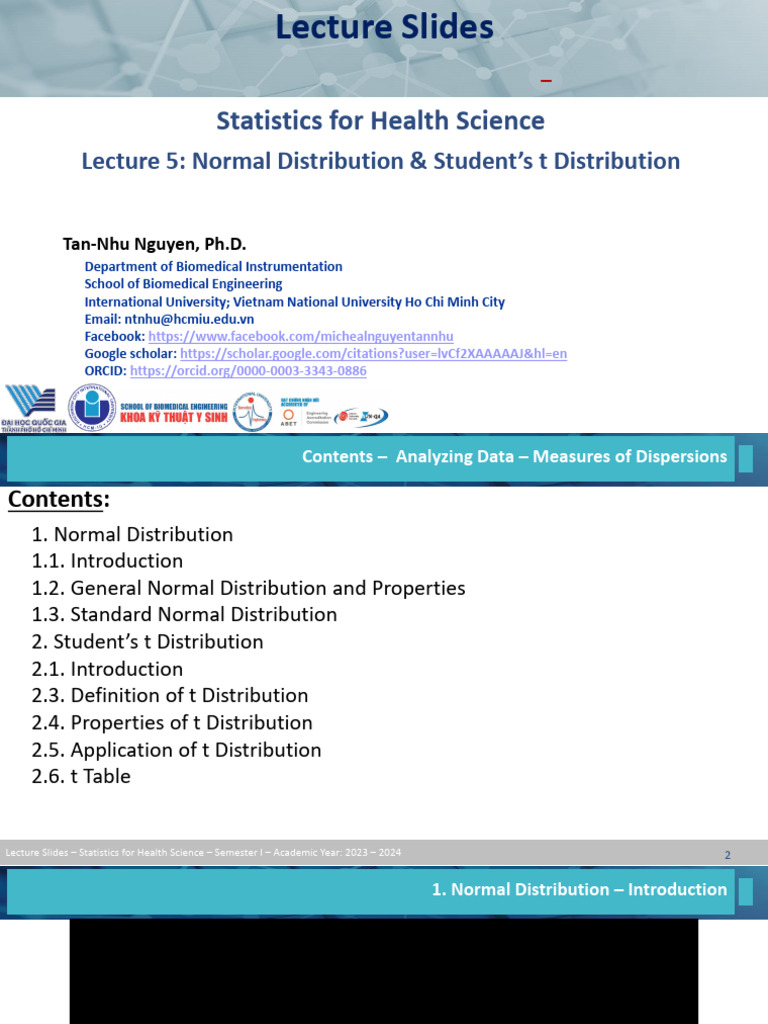Lecture 5 NormalDistribution&TDistribution | PDF | Statistics ...
