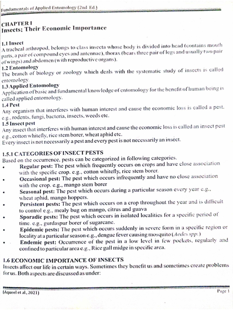 Ento 401 Applied Entomology | PDF