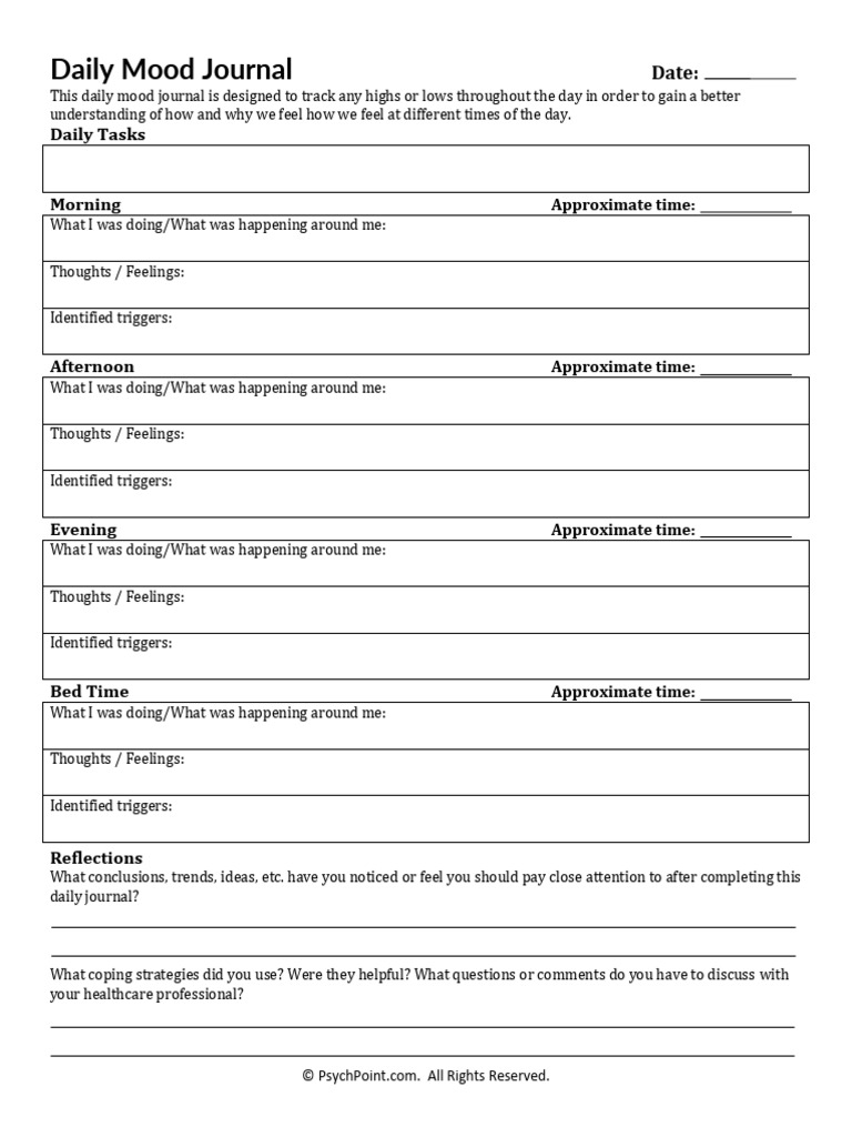 Daily Mood Journal | PDF
