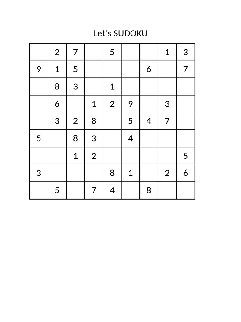 Sudoku | PDF