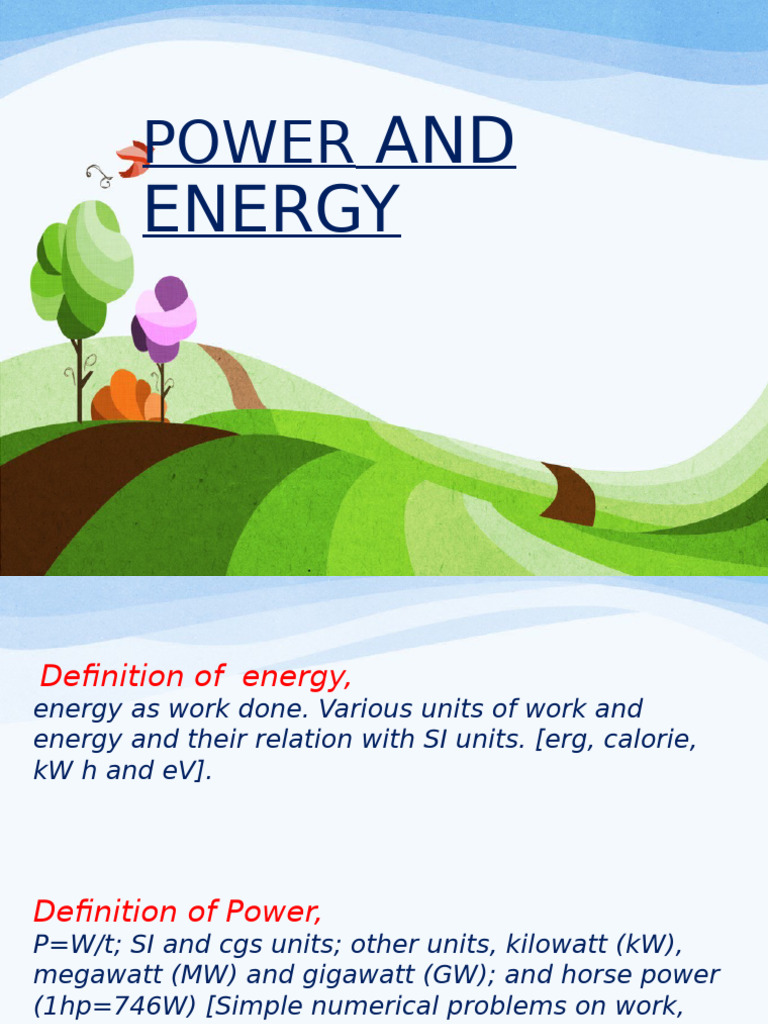 Power and Energy | PDF | Watt | Electronvolt