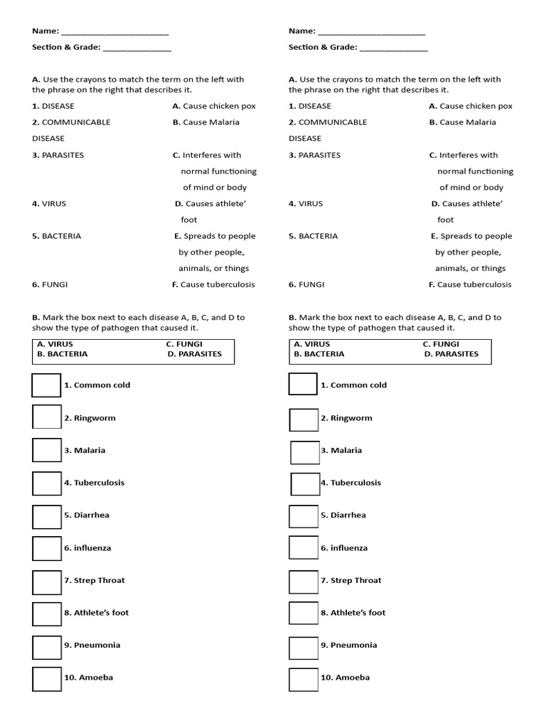 Communicable Disease QUIZ Q2-W1-G4 | PDF | Pathogen | Infection