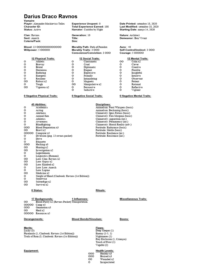Darius Draco Ravno | PDF | Vampires