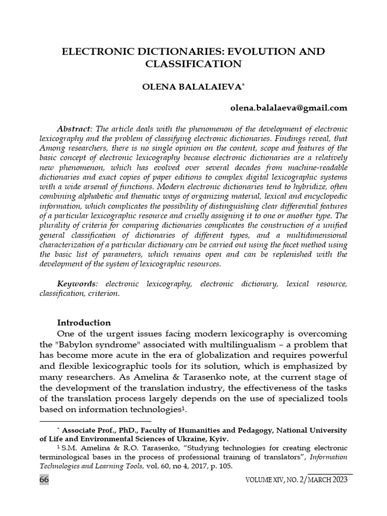 ELECTRONIC DICTIONARIES | PDF | Lexicography | Dictionary