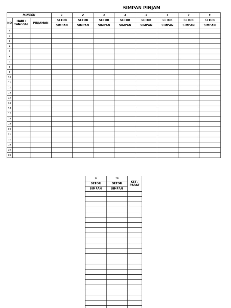 Simpan Pinjam Tabel | PDF