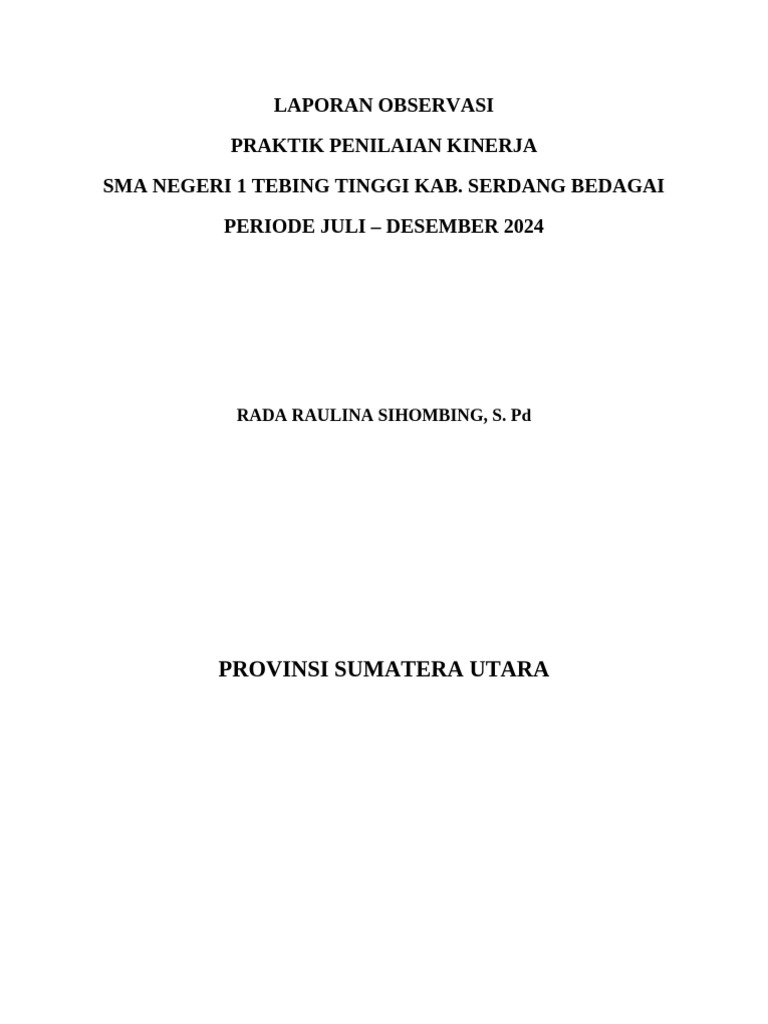 Cover Laporan Observasi SMA 2024 | PDF