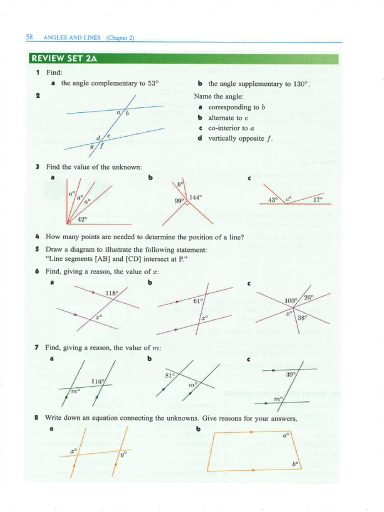 Lines and Angles 1 | PDF
