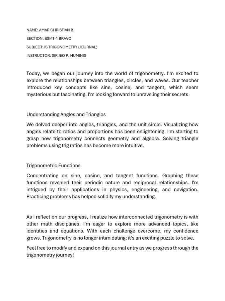 Trigonometry (JOURNAL) | PDF | Social Science