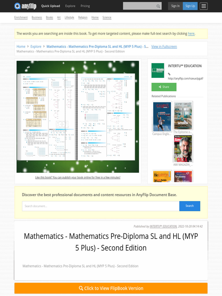 Mathematics - Mathematics Pre-Diploma SL and HL (MYP 5 Plus) - Second ...
