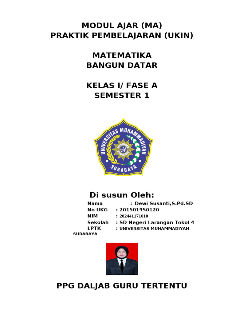 Modul Ajar Bangun Datar Kelas 1 | PDF | Karier & Perkembangan | Seni