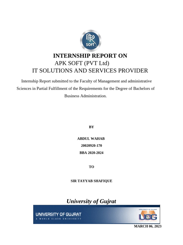 APK Soft Company Internship Report | PDF | Point Of Sale | Business