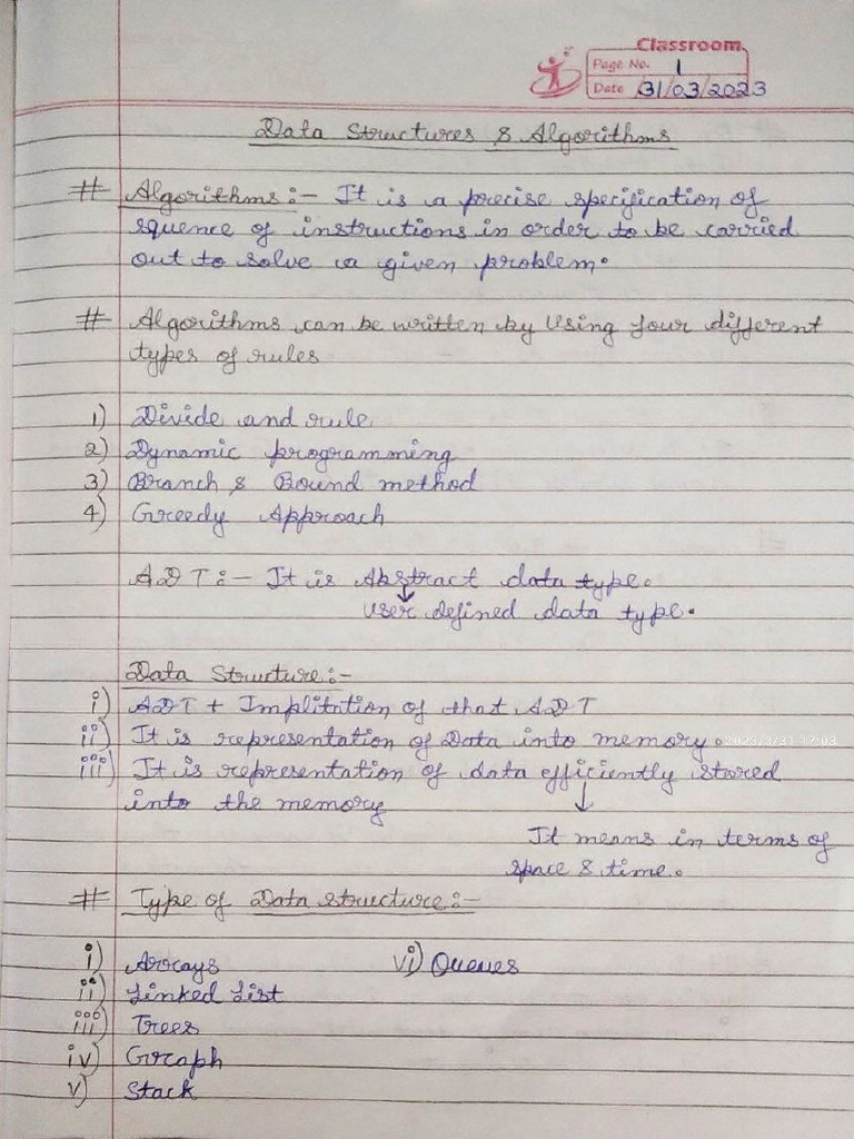 Data Structure And Algorithms Lecture 1 Notes Pdf 5488