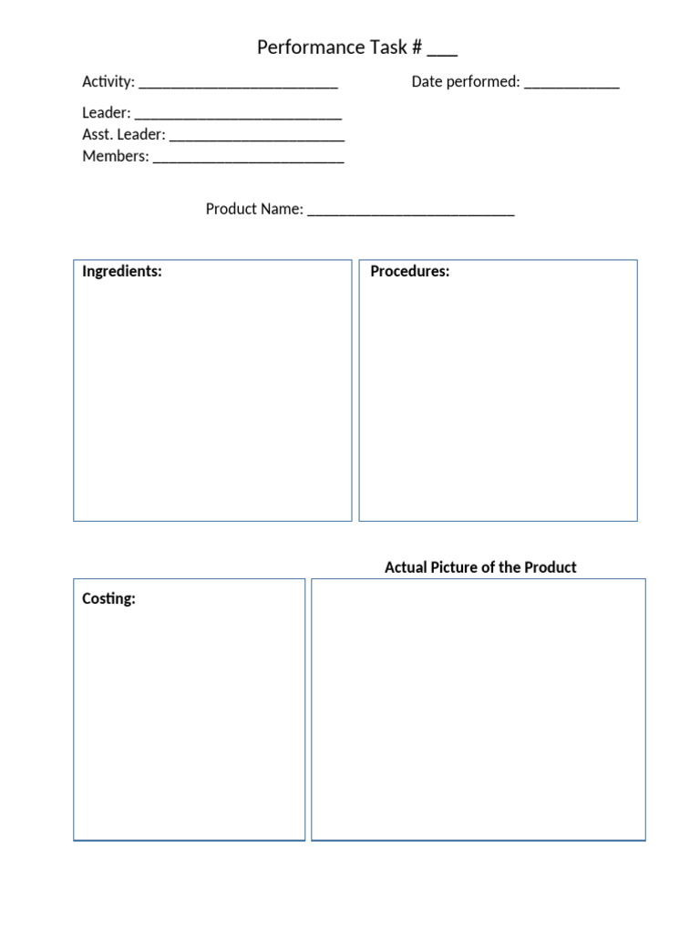 Performance Task Accomplishment Report | PDF