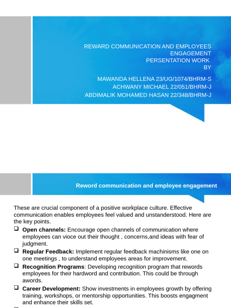 Reword Communication and Employees Engagement | PDF | Employee ...