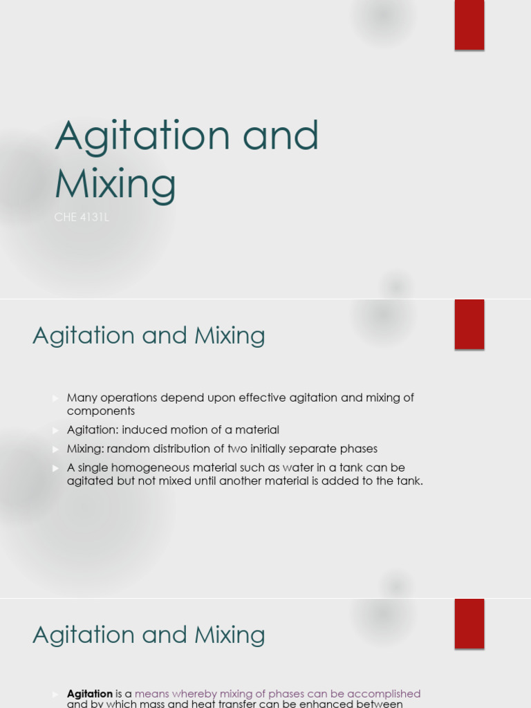 6. Agitation and Mixing | PDF | Liquids | Applied And Interdisciplinary ...