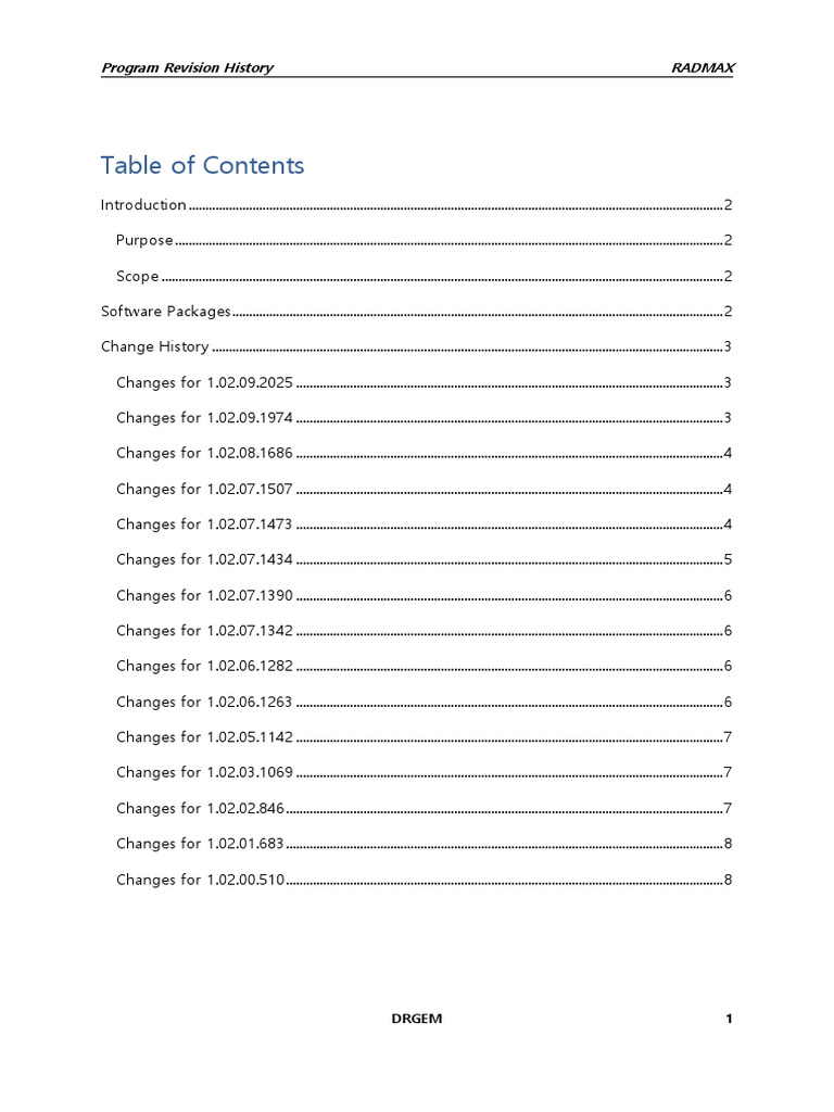 DRGEM Radmax3 Revision History (En) | PDF | System Software | Software